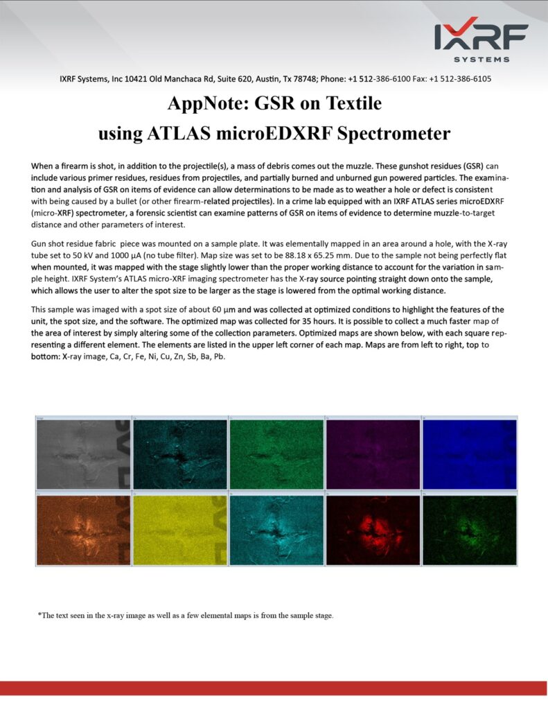 Gun Shot Residue — IXRF Systems